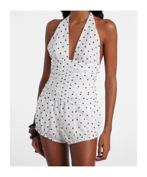 Posse Edie Polka-dot Halterneck Top