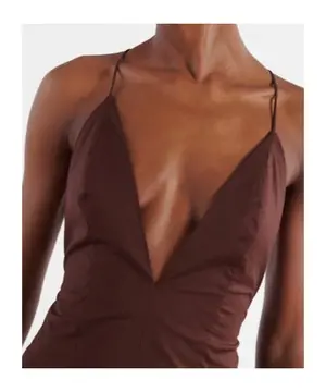 ADRIANA DEGREAS Open-back Cotton Maxi Dress