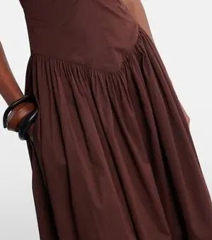 ADRIANA DEGREAS Open-back Cotton Maxi Dress