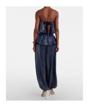 ADRIANA DEGREAS Sequined Wide-leg Pants