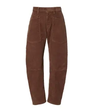 NILI LOTAN Shon Corduroy Barrel-leg Pants - Red