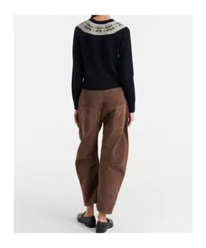 NILI LOTAN Shon Corduroy Barrel-leg Pants - Red
