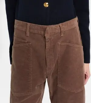 NILI LOTAN Shon Corduroy Barrel-leg Pants - Red