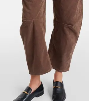 NILI LOTAN Shon Corduroy Barrel-leg Pants - Red