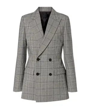 NILI LOTAN Weston Plaid Virgin Wool Blazer