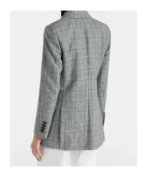 NILI LOTAN Weston Plaid Virgin Wool Blazer