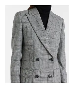 NILI LOTAN Weston Plaid Virgin Wool Blazer