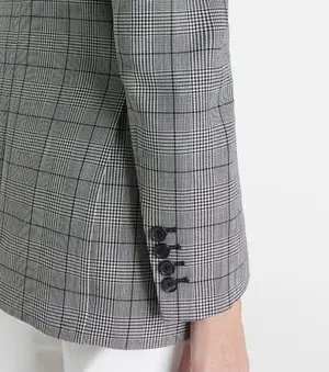 NILI LOTAN Weston Plaid Virgin Wool Blazer