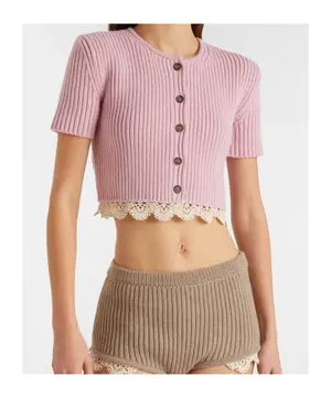 Magda Butrym Crochet-trimmed Cashmere Top