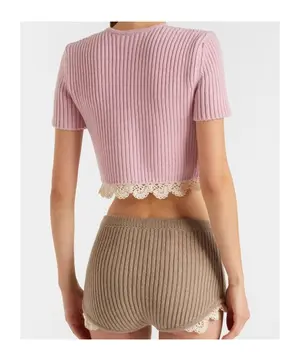Magda Butrym Crochet-trimmed Cashmere Top