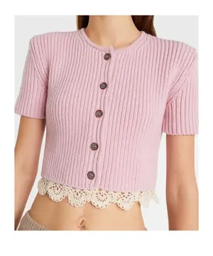Magda Butrym Crochet-trimmed Cashmere Top