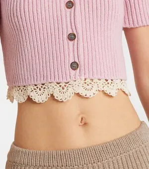 Magda Butrym Crochet-trimmed Cashmere Top