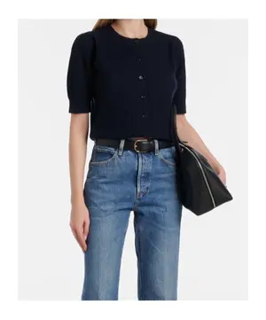 FRAME Ladder Pointelle Cashmere Cardigan
