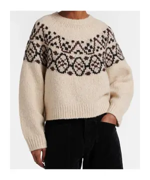 NILI LOTAN Chrissy Fair Isle Jacquard Sweater - Beige