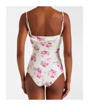 Magda Butrym Floral-appliqué Ruched Swimsuit