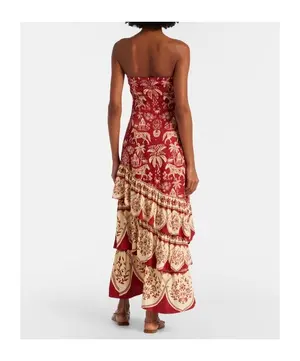 Farm Rio Haras Printed Tiered Maxi Dress