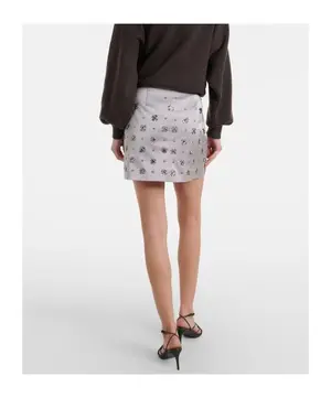 Veronica Beard Olenna Embellished Cotton-blend Miniskirt