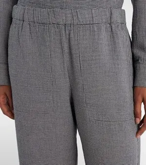 Velvet By Graham & Spencer Braylen Houndstooth Cotton Wide-leg Pants