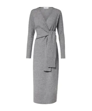 Veronica Beard Salomez Wool And Cashmere Wrap Midi Dress - Grey