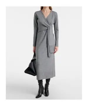Veronica Beard Salomez Wool And Cashmere Wrap Midi Dress