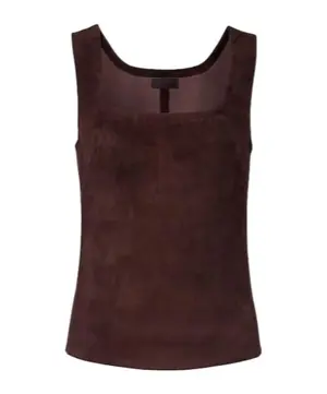 Stouls Edie Suede Tank Top - Black