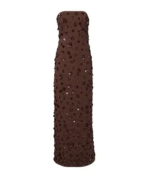 Simkhai Serafina Embellished Bustier Gown - Brown