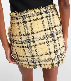 Balmain Sequined Cotton-blend Tweed Miniskirt