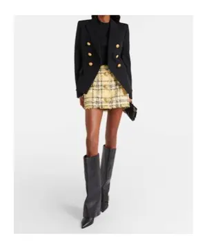 Balmain Sequined Cotton-blend Tweed Miniskirt