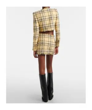 Balmain Sequined Cotton-blend Tweed Miniskirt