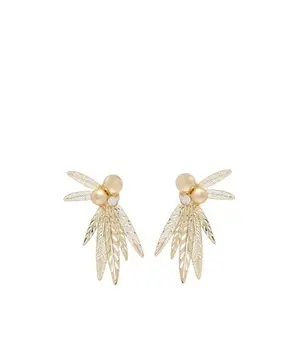 Carolina Herrera Crystal-embellished Clip-on Earrings - Yellow