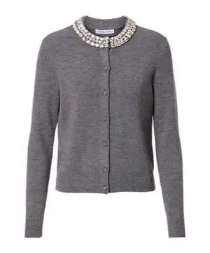 Veronica Beard Daro Embellished Wool Cardigan