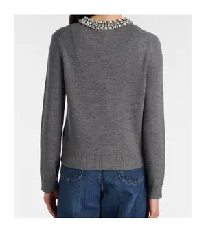 Veronica Beard Daro Embellished Wool Cardigan