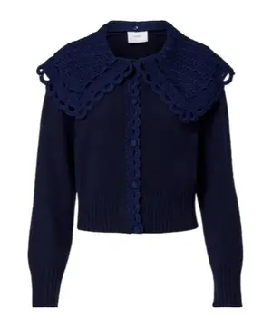 Erdem Crochet-trimmed Wool-blend Cardigan
