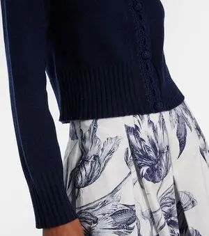 Erdem Crochet-trimmed Wool-blend Cardigan