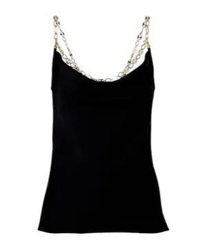 Rabanne Chain-detail Top - Black