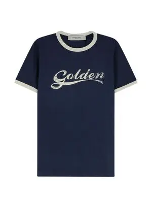 GOLDEN GOOSE Logo Cotton T-shirt - Multicolor