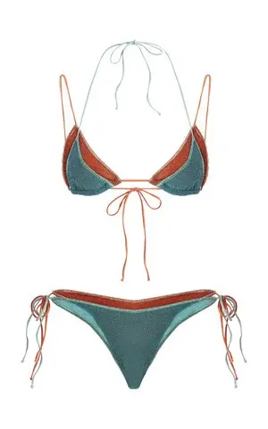 Oseree Double Microkini With Layered Construction - Blue