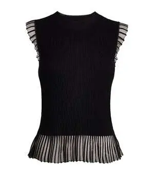 Claudie Pierlot Knit Ruffle Top