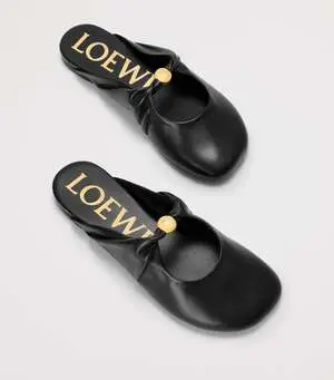 Loewe Leather Pebble Mules - Black