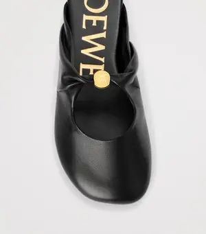 Loewe Leather Pebble Mules - Black