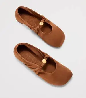 Loewe Suede Pebble Soft Ballet Flats - Brown