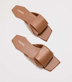 Loewe Origami Leather Slides - Brown