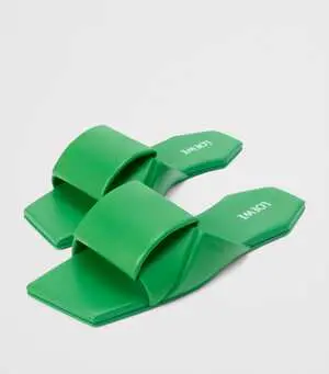 Loewe Lambskin Origami Slides - Green