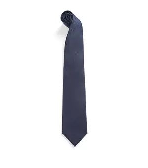 Isaia Silk Seven-fold Neck Tie - Blue