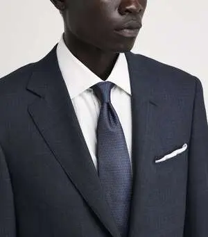 Isaia Silk Seven-fold Tie - Blue
