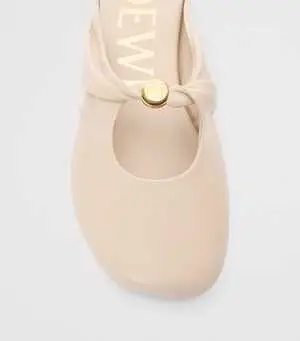 Loewe Leather Pebble Mules - Beige