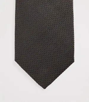 Isaia Silk Seven-fold Neck Tie - Brown