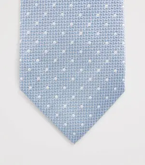 Isaia Silk Seven-fold Tie - Blue