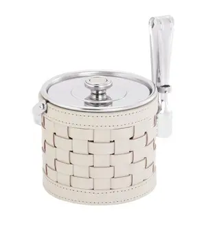RIVIERE Woven Leather Barcelona Ice Bucket - Neutral