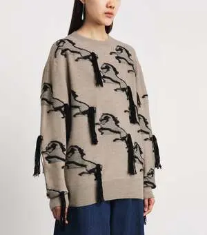 Stella McCartney Virgin Wool Embroidered Horse Sweater